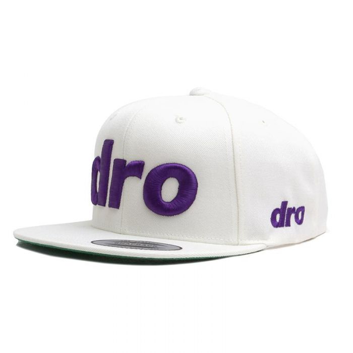 DRO White Snapback Purple Logo SB-STAPLE-WHITE - Karmaloop