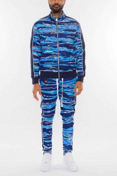 WEIV Catch Print Track Suit SET0510-0710-BLUE - Karmaloop