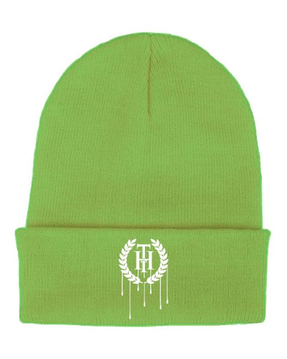 THE HIDEOUT CLOTHING Dripping Beanie HDTCLTHNG-59A7BF-LIMEGREEN - Karmaloop