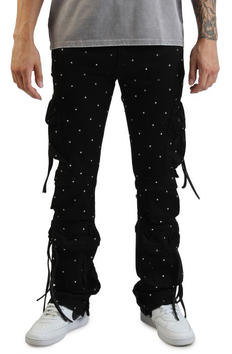 EMBELLISH Hawk Cargo Flare Denim Pants EMBFA125-107BLK - Karmaloop