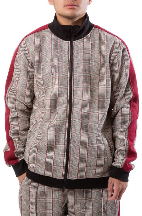 FBRK Xander Plaid Track Jacket XL02001-BURG - Karmaloop