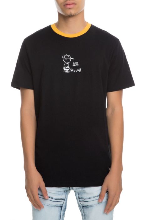 VANS The x Peanuts Charlie Brown Ringer Tee in Black VN0A3H7RBLK ...