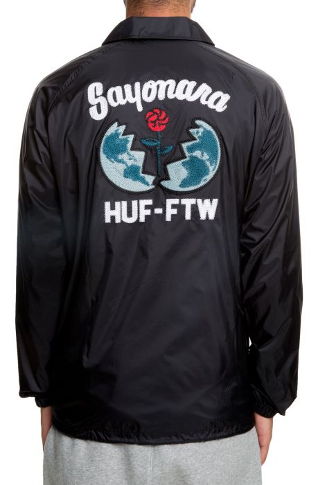 HUF The Sayonara Embroidered Coaches Jacket in Black JK00091-BLk ...