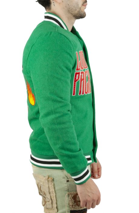 REBEL MINDS Loud Pack Varsity Jacket 922-512GRN - Karmaloop