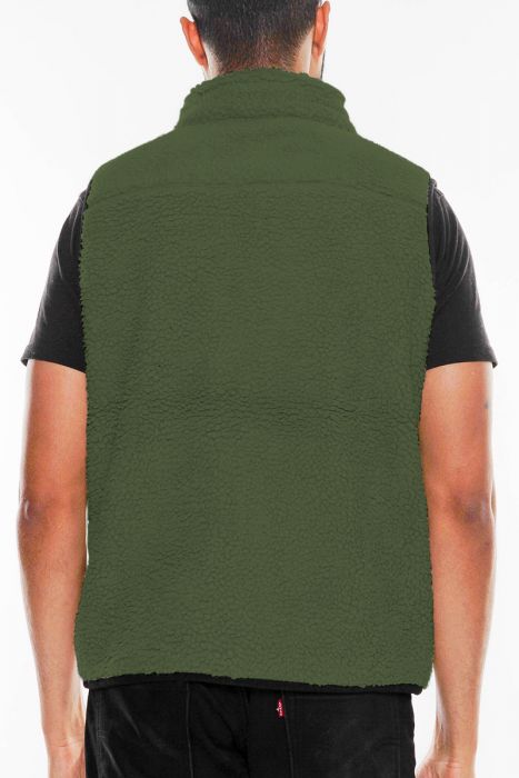 WEIV Sherpa Full Zip Vest VEST006-OG - Karmaloop