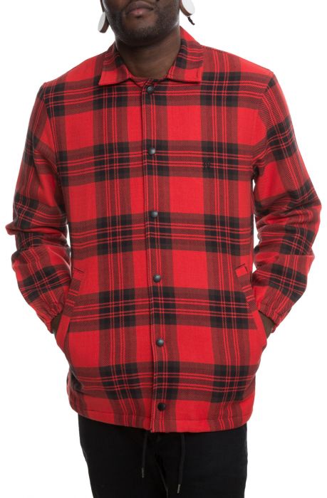 10 DEEP The Flannel Coach's Jacket in Red 183TD0202-RED - Karmaloop