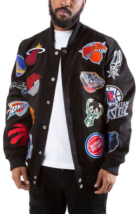 STARTER NBA Collage Patch Jacket LA13B646-BLK - Karmaloop