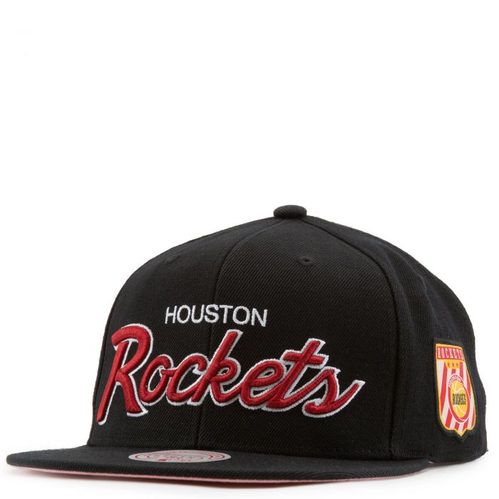 MITCHELL & NESS Houston Rockets Pink Under Script Snapback Hat ...