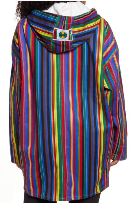 CROSS COLOURS Stripe Hooded Barn Jacket - Multi C6045ST9-MUL - Karmaloop