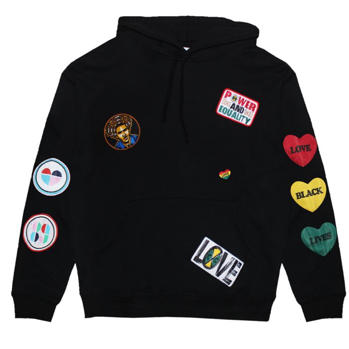 CROSS COLOURS Patches Hoodie - Black C80223PTC-BLK - Karmaloop