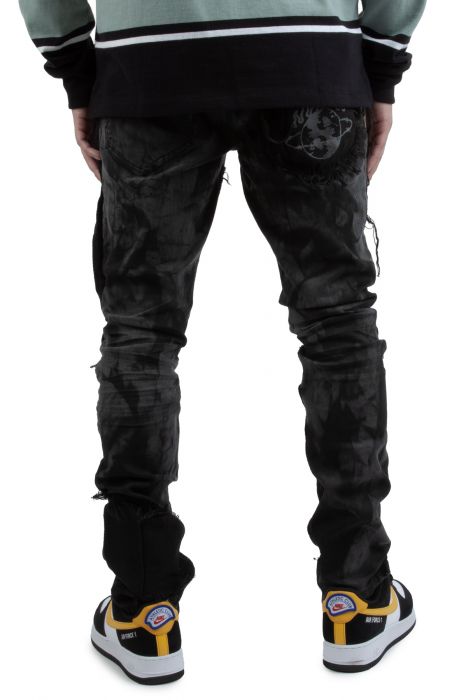 REBEL MINDS Distressed Overlay Panel Jeans 622-672-GREY - Karmaloop