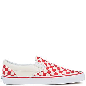 VANS The Men's Classic Slip-On in Racing Red and White Check ...