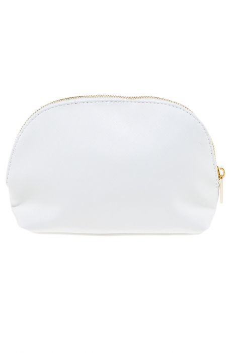 The Dimepiece Logo Makeup Clutch in White