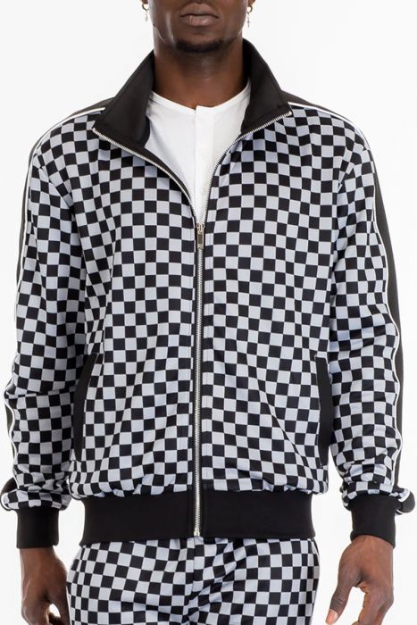 WEIV CHECKERED TRACK JACKET TJ0712-GREY - Karmaloop