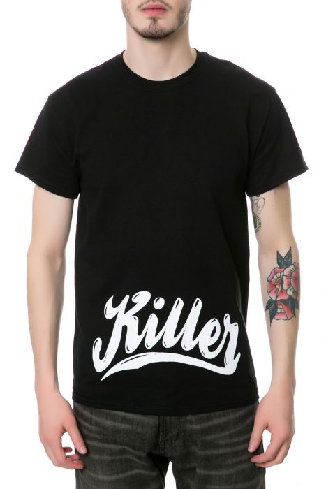 KILL BRAND The Killer Cursive Tee in Black KIBM-CURSIVE-TEE-BLK - PLNDR