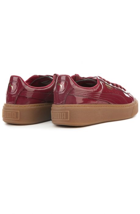 Puma Sneaker Basket Platform Patent Tibetan Red