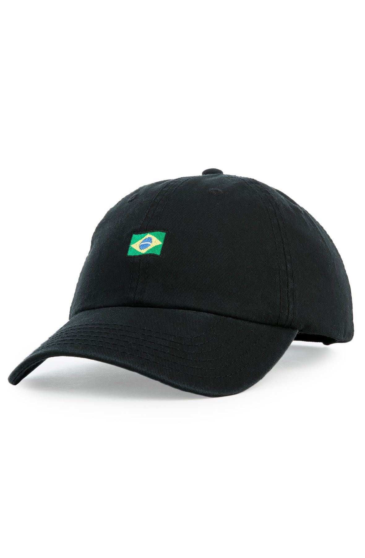 The Brazil Flag Dad Hat in Black