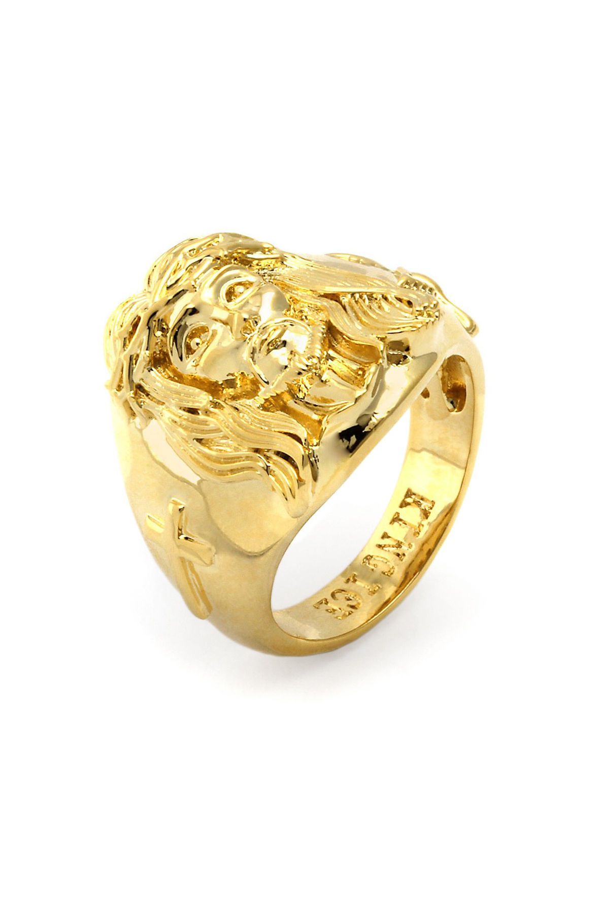 King Ice Ring 14K Gold Jesus Gold